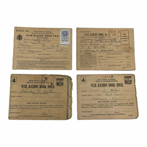 Other | World War Ii Ration Stamp Books 24 Lot Vintage 194s North ...